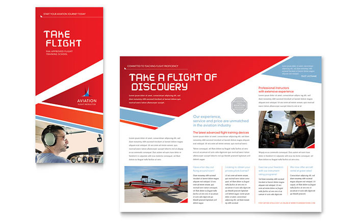Aviation Flight Instructor Flyer & Ad Template Design