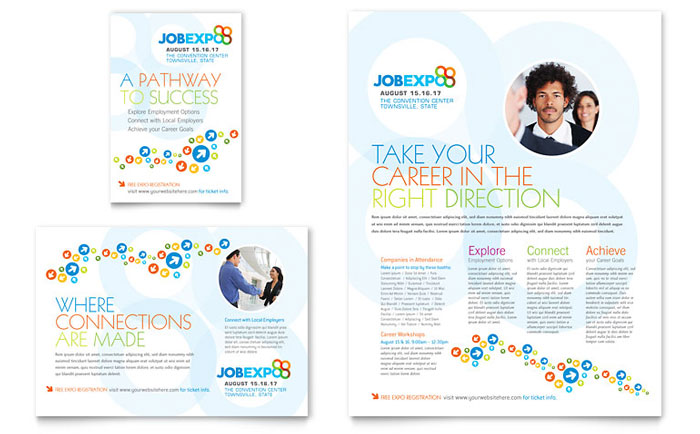 Employment Agency & Jobs Fair Brochure Template Design