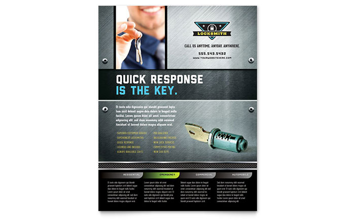 Locksmith Leaflet Templates & Design Examples