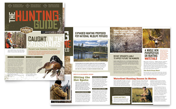 Hunting Guide Tri Fold Brochure Template Design